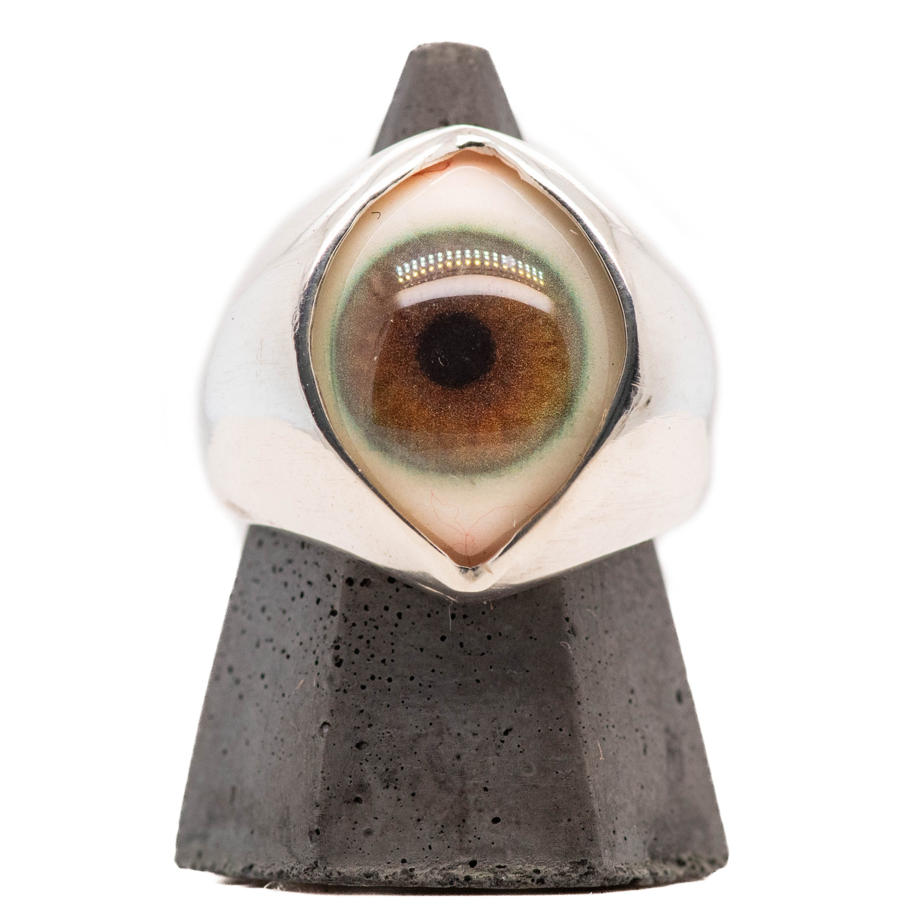 Hand Painted Hazel Silver King Eye Ring – Eyeba