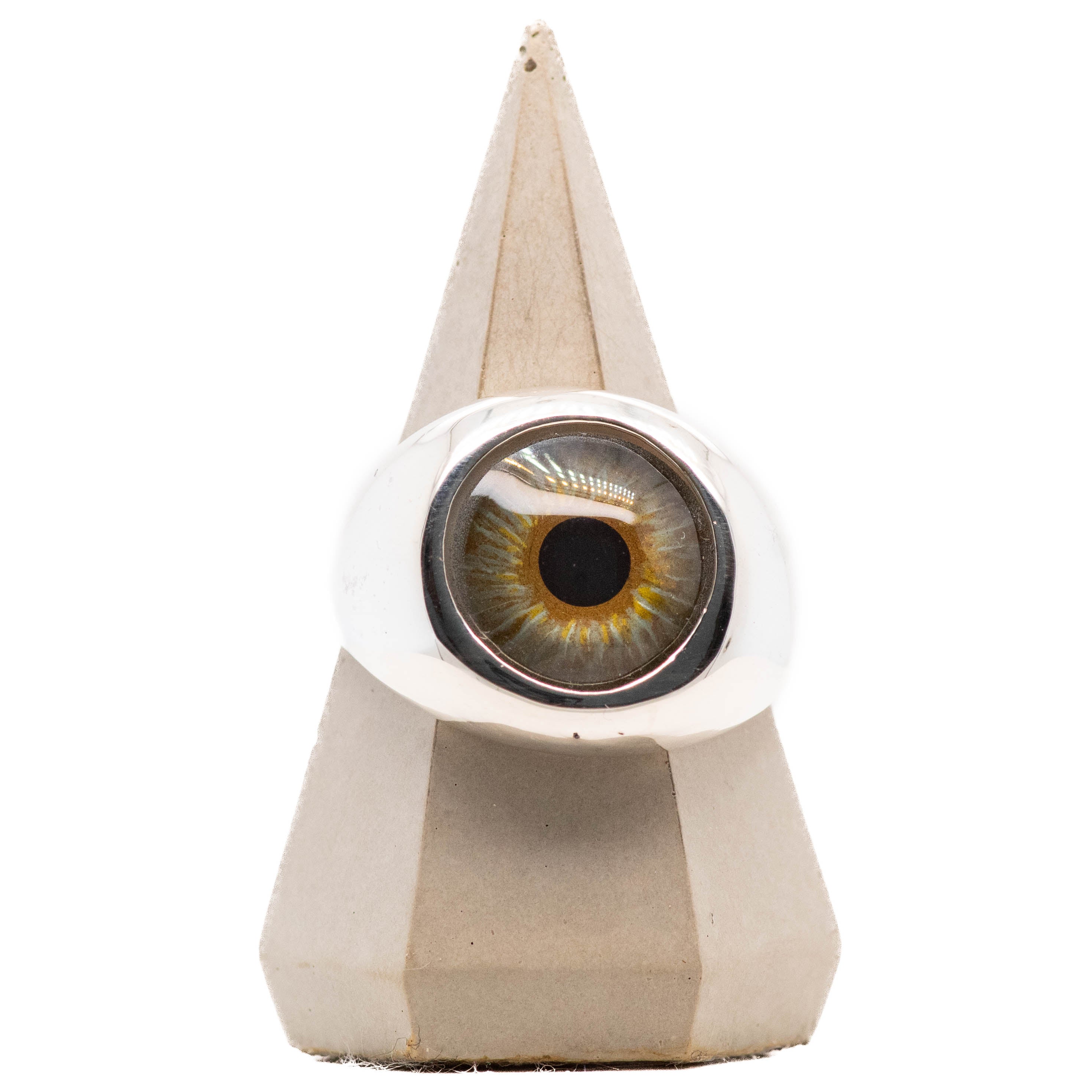 Hand Painted Green Silver Bubble Eye Ring – Eyeba