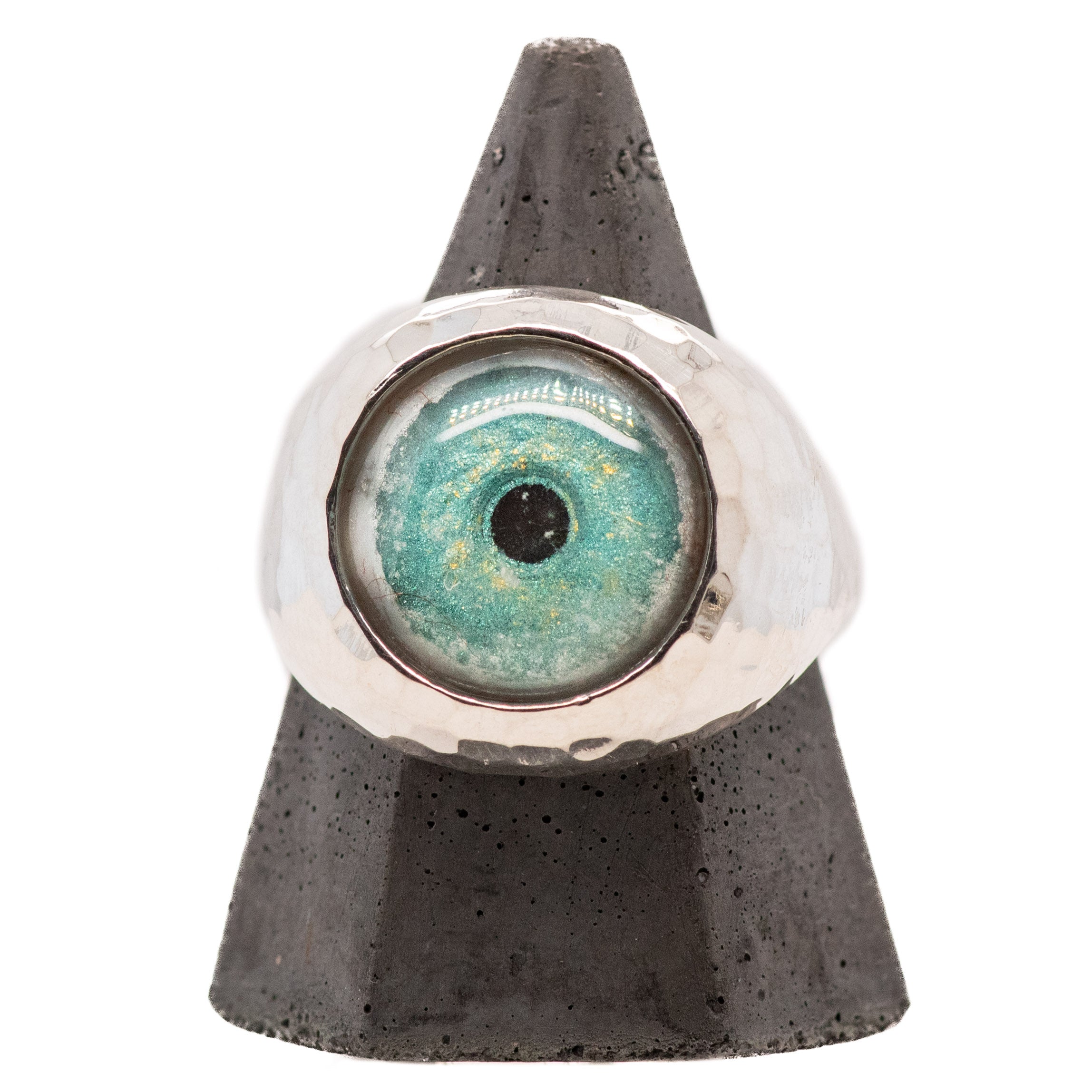 BUBBLE Hand Painted Hammered Eye Ring - sz 8 – Eyeba