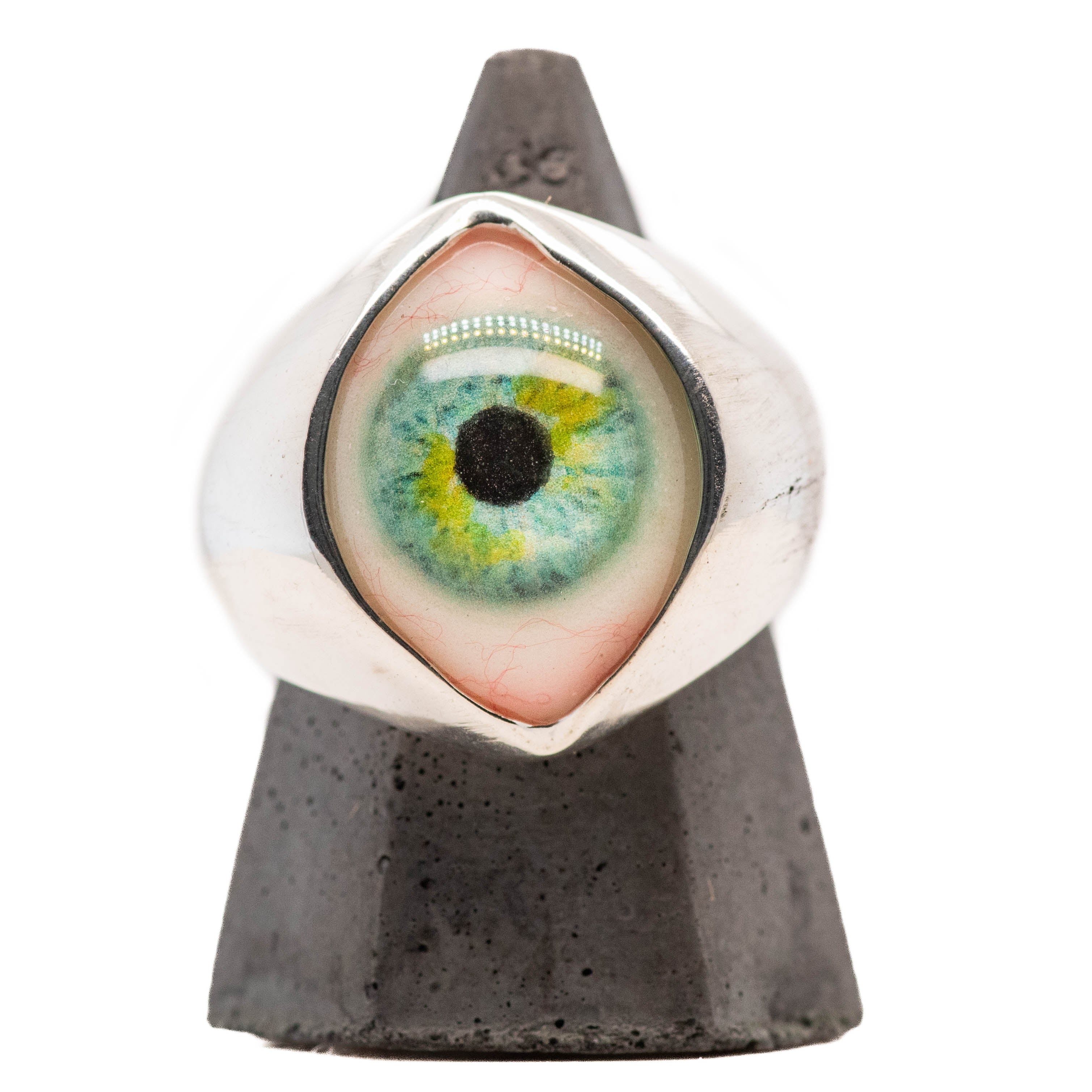 Hand Painted Turquoise Silver King Eye Ring – Eyeba