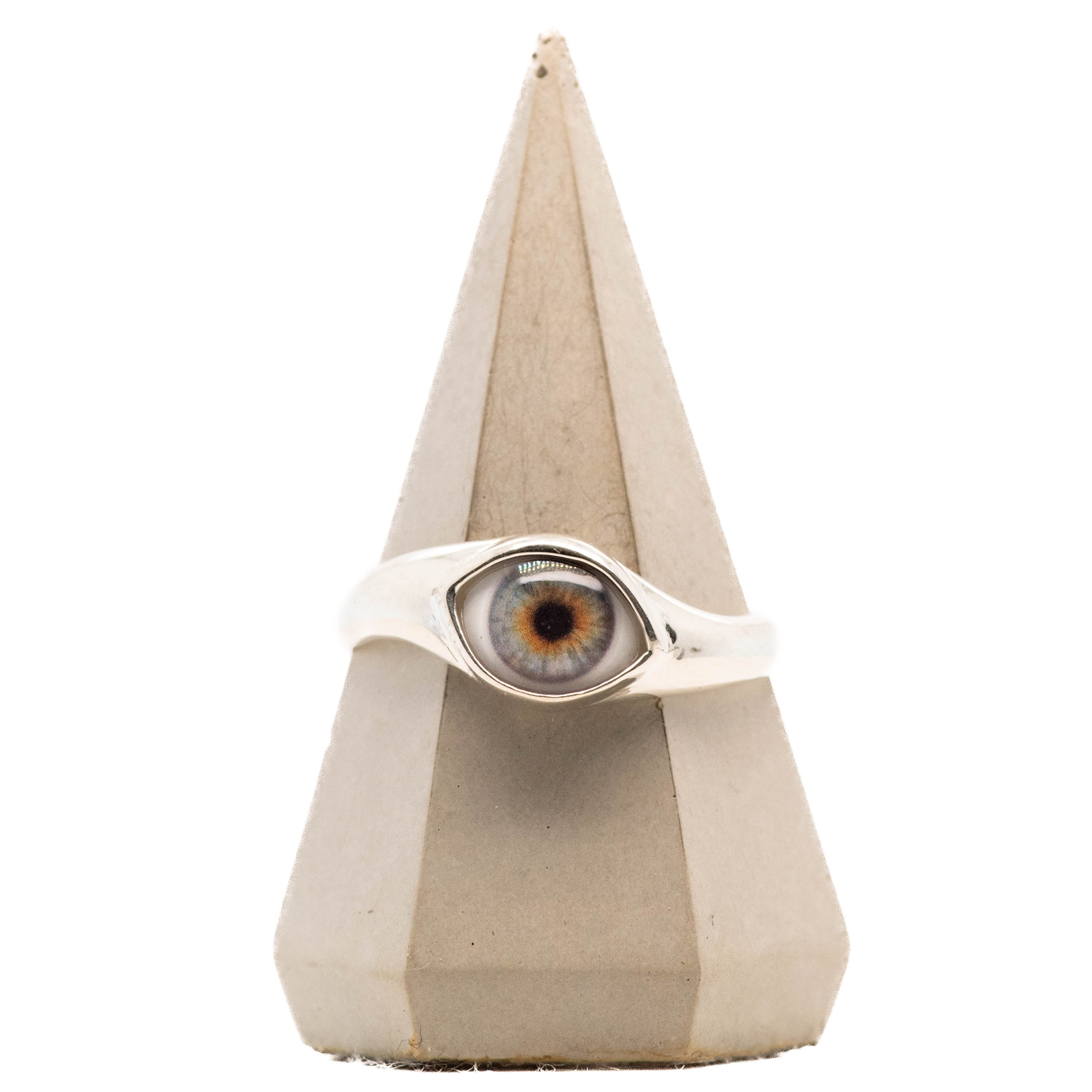 Blue Hazel Mini Silver Twist Eye Ring – Eyeba