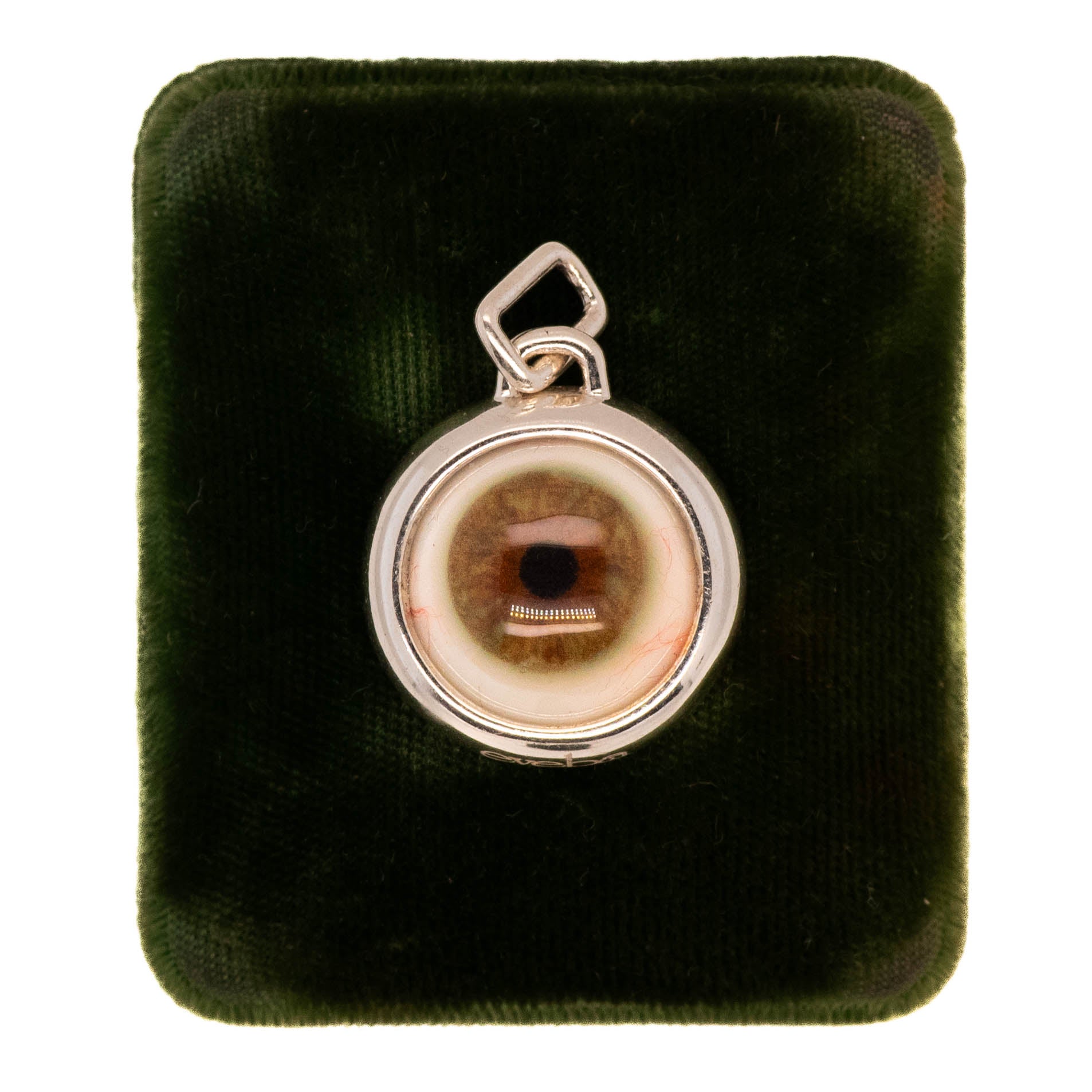 Hand Painted Hazel Silver Bubble Eye Pendant – Eyeba