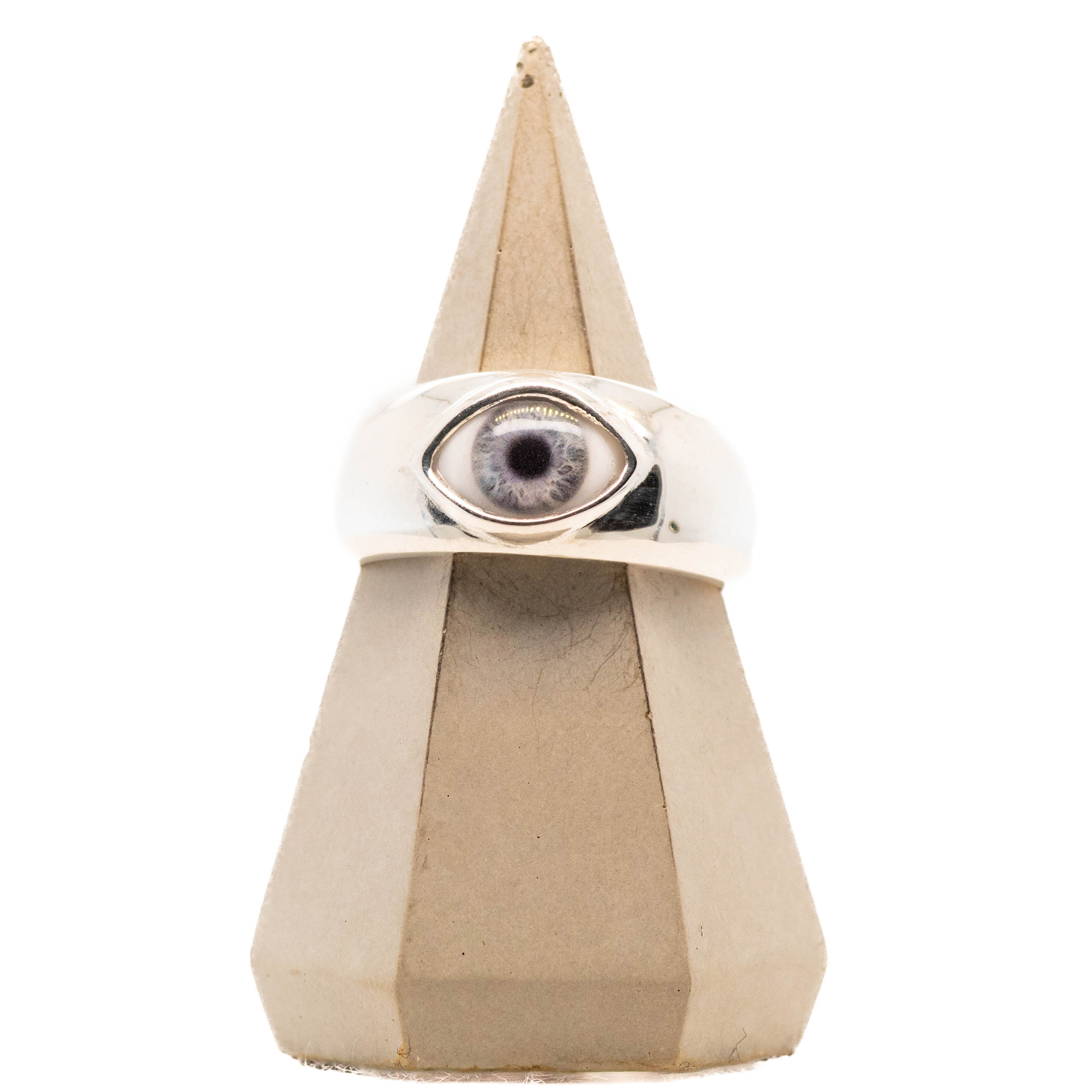 Light Blue Silver Thick Mini Eye Ring – Eyeba