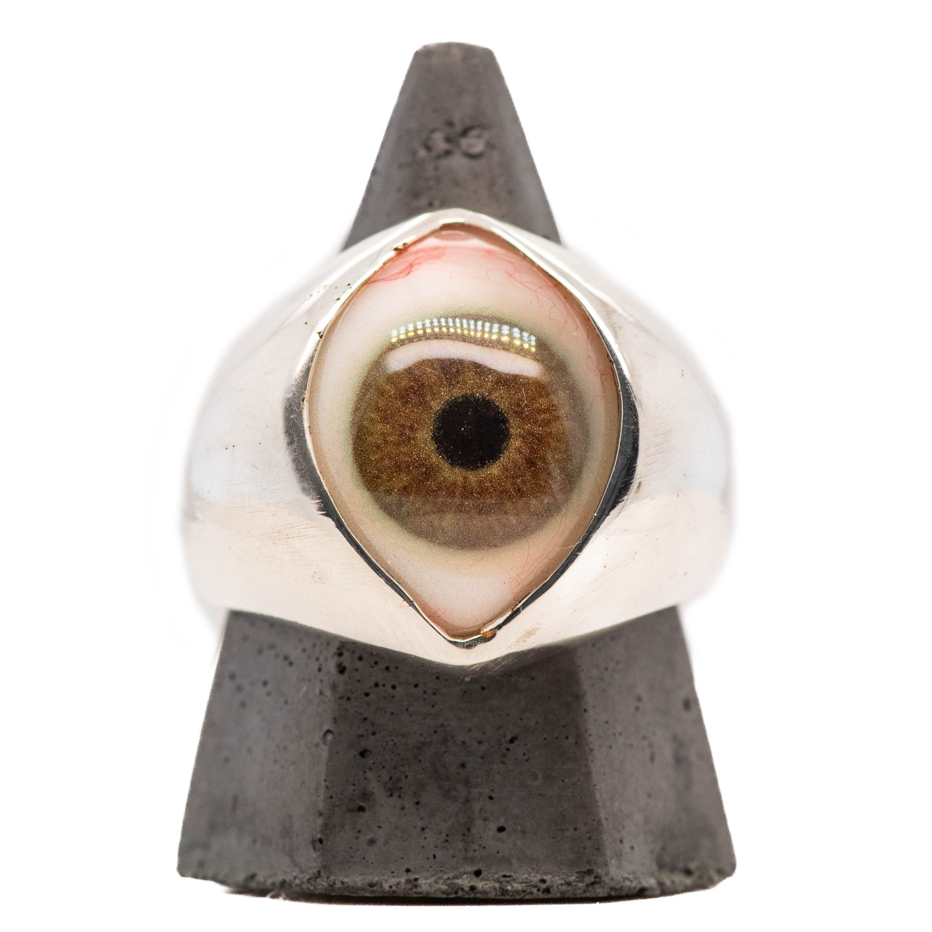 Hand Painted Brown Silver King Eye Ring – Eyeba
