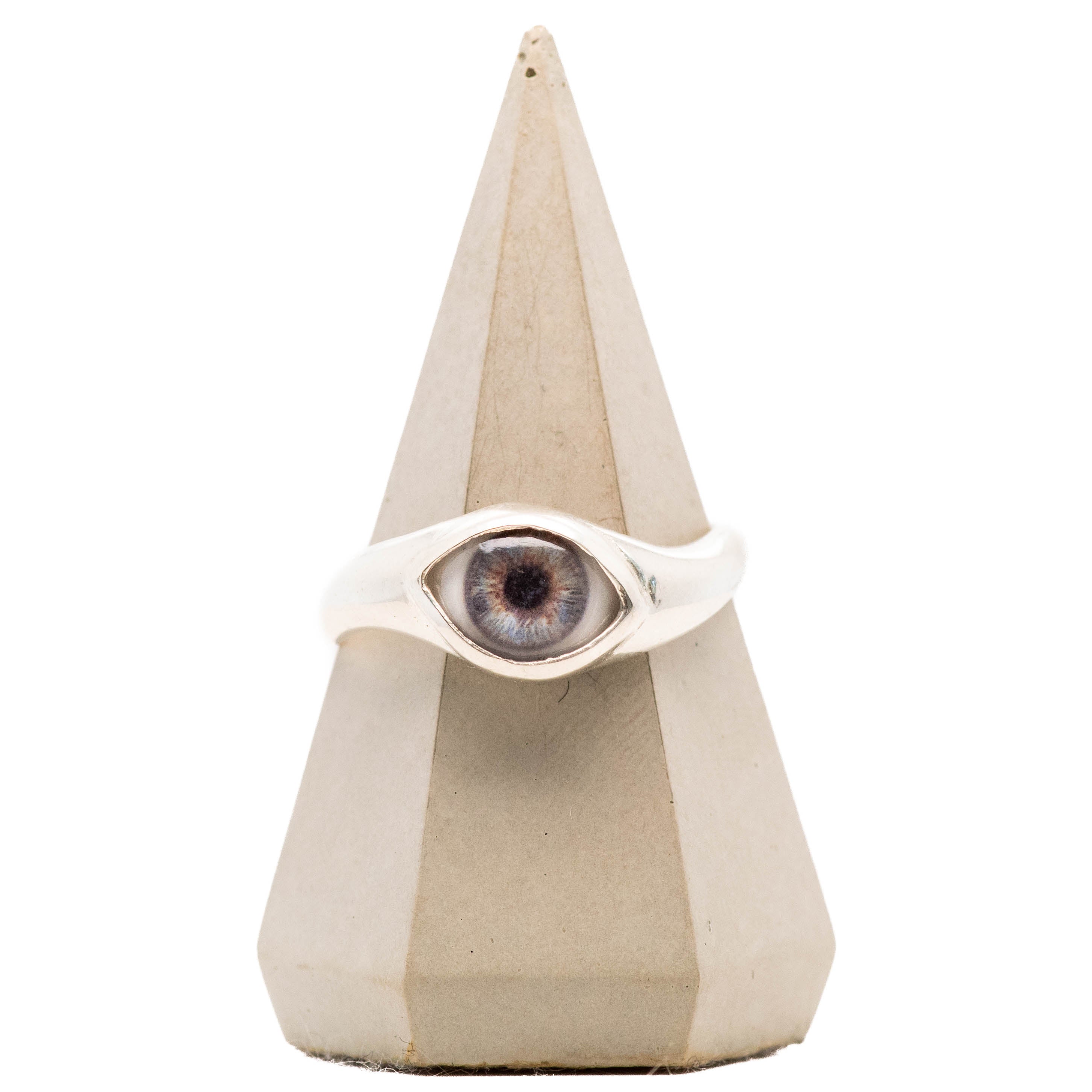 Dark Blue Freckled Mini Silver Twist Eye Ring – Eyeba